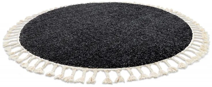 Dywany Łuszczów, Kusový koberec Berber 9000 grey kruh, 120x120 (průměr) kruh, šedá, obývací pokoj