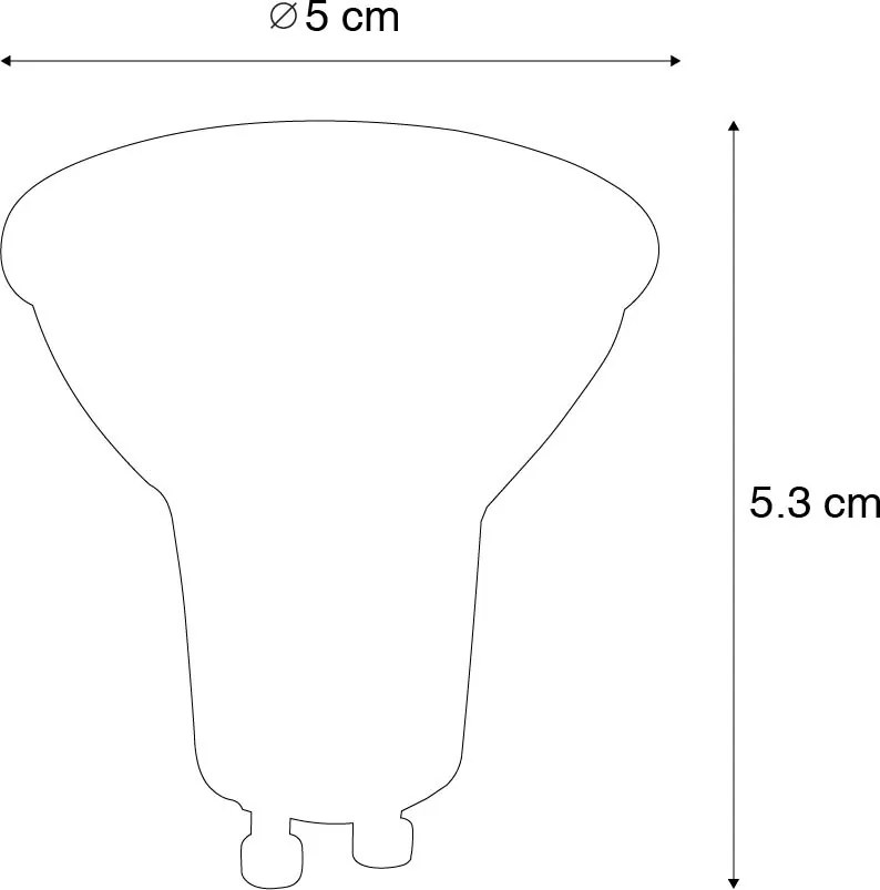 Sada 5 stmívatelných LED žárovek GU10 4W 300 lm 2700K