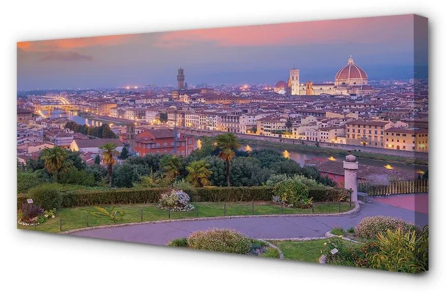 Obrazy na plátně řeka Itálie Panorama 125x50 cm