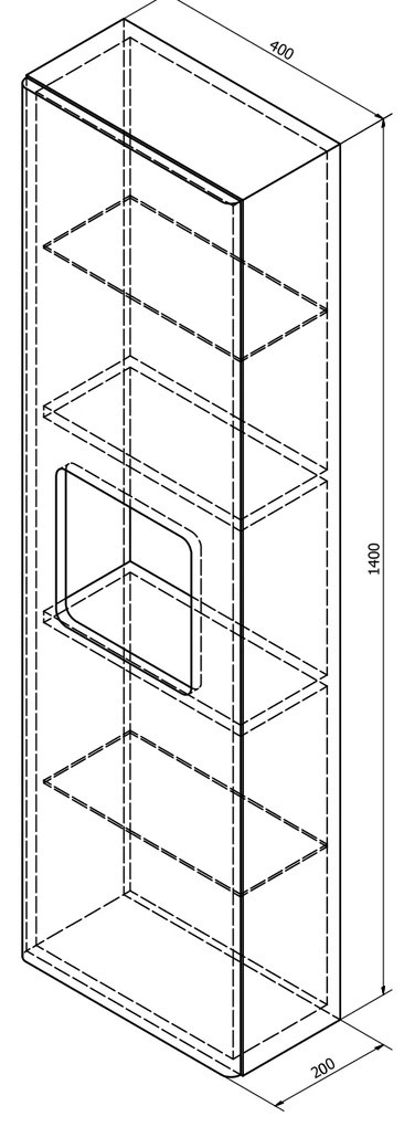 SAPHO ELLA skříňka vysoká 40x140x20cm, 1x dvířka, levá/pravá, bílá, EL400-3030
