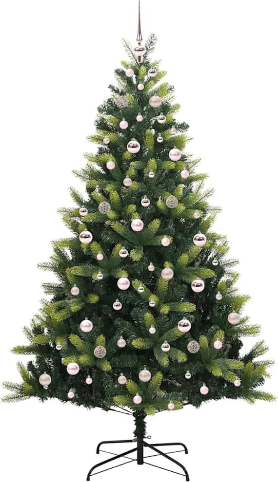 Umělý skládací vánoční stromeček 300 LED Zelená 210 cm PVC a PE 3396002