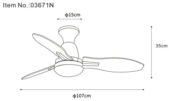 Globo 03671N - LED Stm. stropní ventilátor GALE LED/22W/230V 3000/4500/6000K +DO