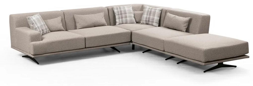 Designová rohová sedačka Kessya béžová - levá