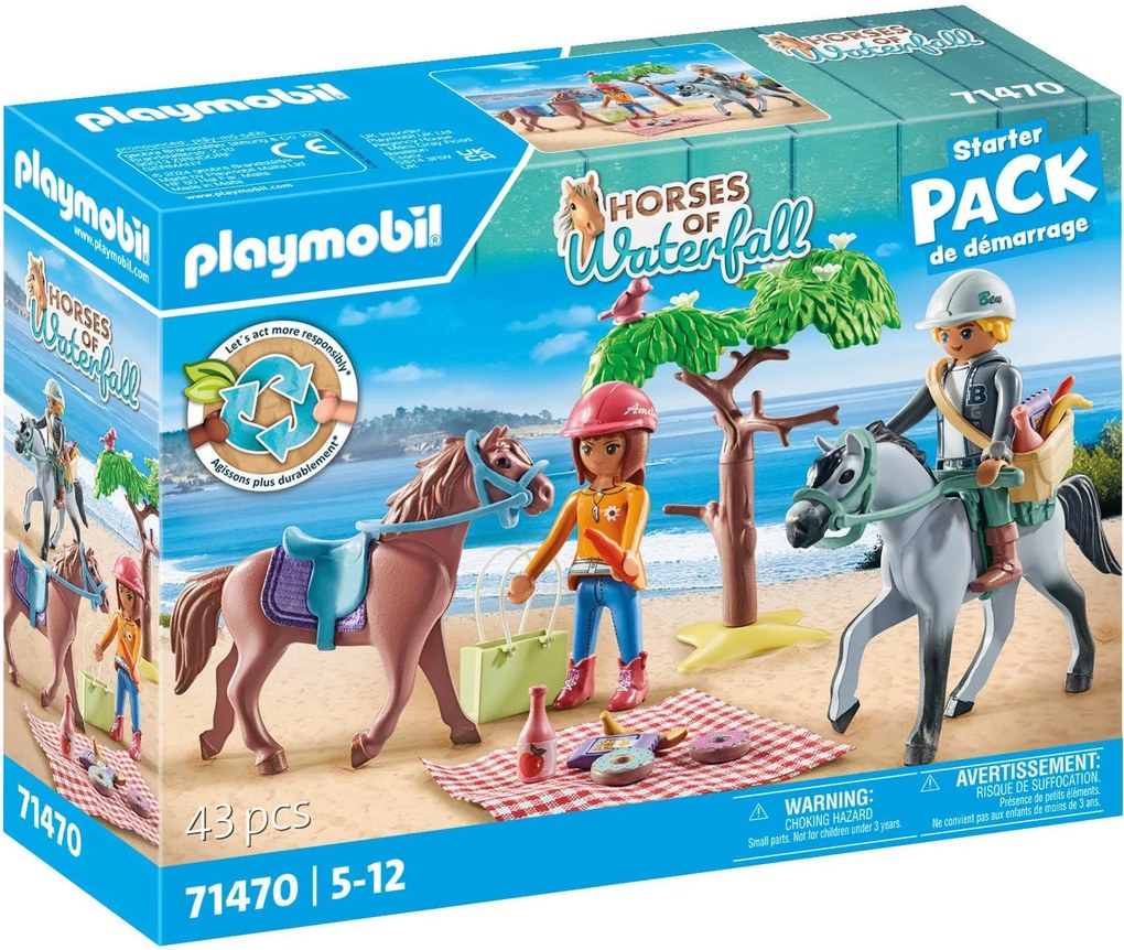 Set figurek a příslušenství playmobil 71470 jízda na koni s amelií a benem na pláži