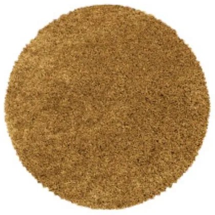 Ayyildiz, Kusový koberec Sydney Shaggy 3000 gold kruh, 200x200 (průměr) kruh, žlutá, ložnice