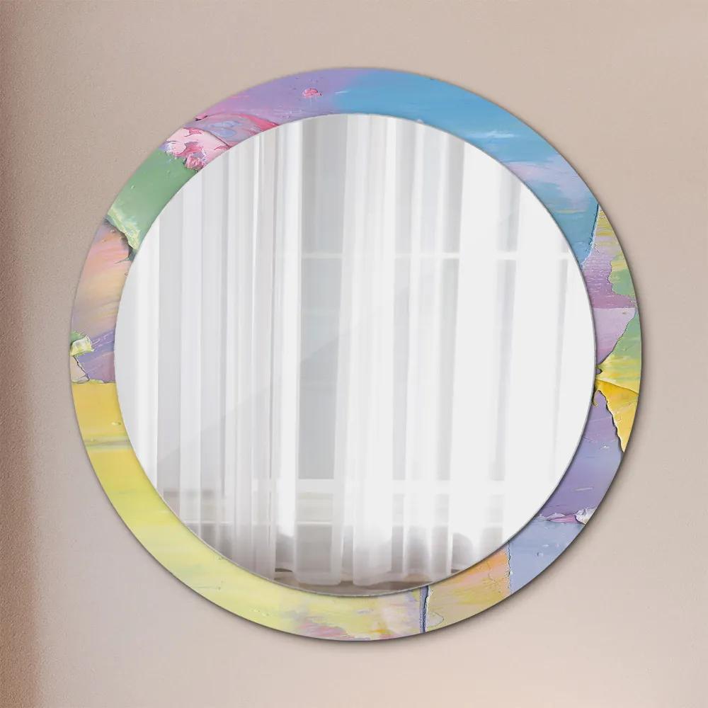 Kulaté dekorativní zrcadlo Textura oleje fi 90 cm