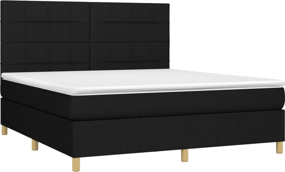 Box spring postel s matrací černá 180x200 cm textil 3142355