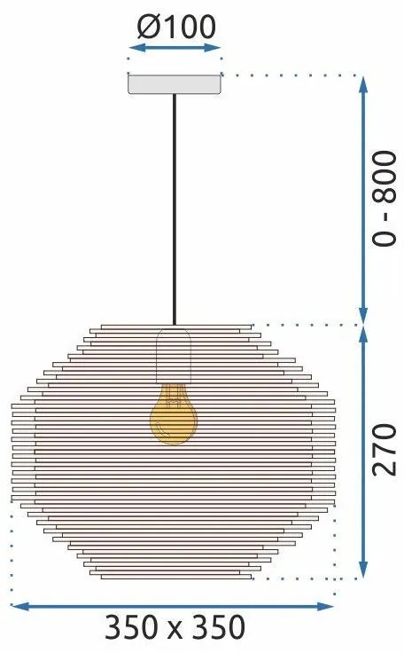 Toolight Stropní závěsné svítidlo BOHO Natural APP883-1CP