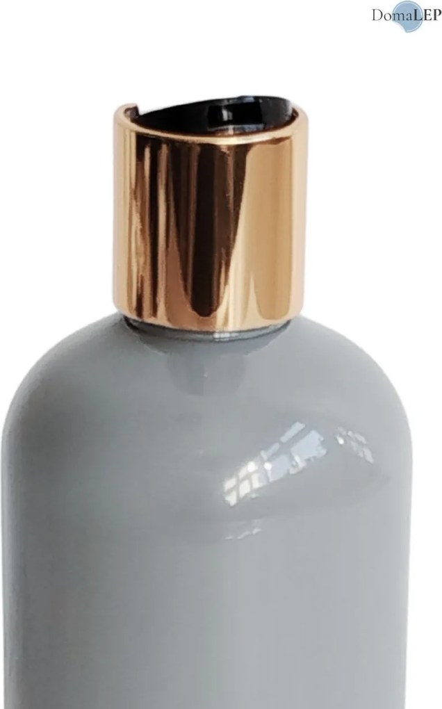 Dávkovač na mýdlo 300 ml šedý s černo-zlatým DISC TOP BELA