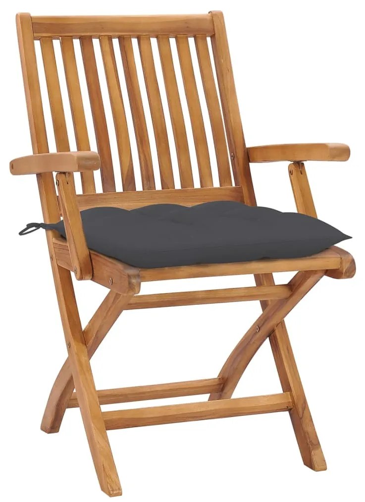 Skládací zahradní židle s poduškami 6 ks masivní teak - Default Title
