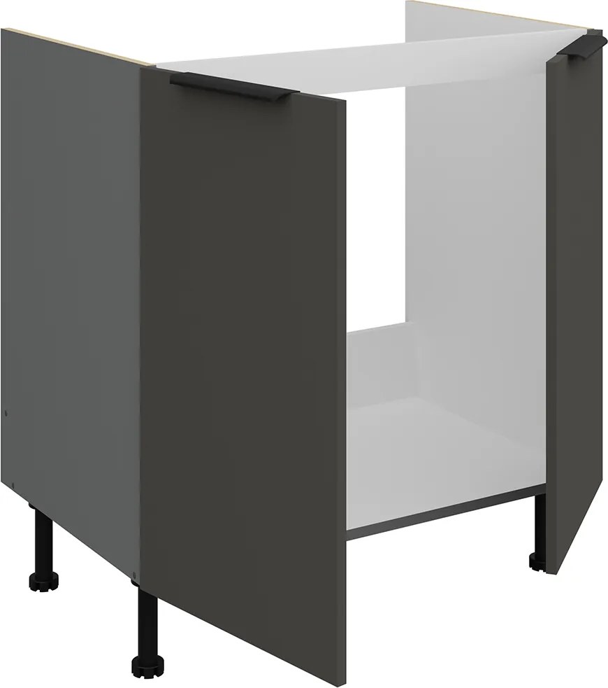 ARIA pi | dolní skříňka 80 ZL 2F dřezová | 80 cm | ANTI FINGERPRINT povrch | antracit/šedá grafit