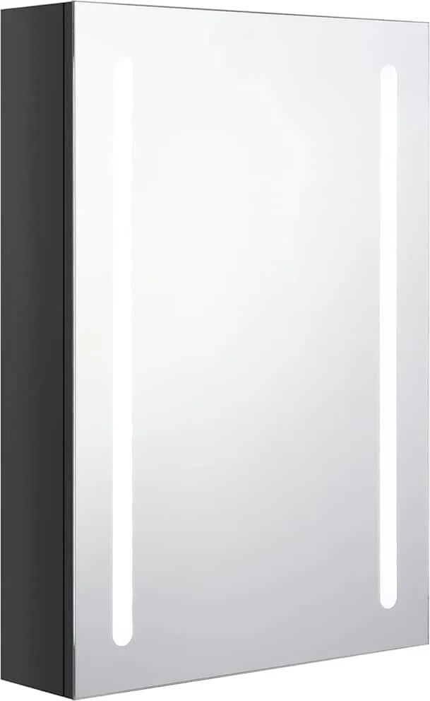 LED koupelnová skříňka se zrcadlem zářivě černá 50 x 13 x 70 cm 326496