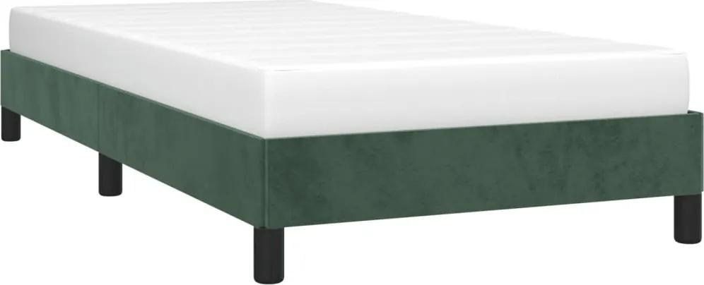 vidaXL Rám postel 90x190 cm samet [346949] Barva: Tmavě zelená