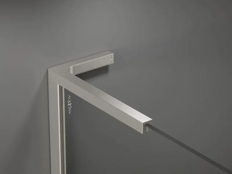Mexen Velar L Duo, sprchový kout s posuvnými dveřmi 100 x 90 cm, 8mm sklo námraza, broušená ocel, 871-100-090-02-33-97