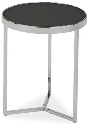 Kulatý konferenční stolek 43 cm s deskou z tvrzeného černého skla typ I KN618