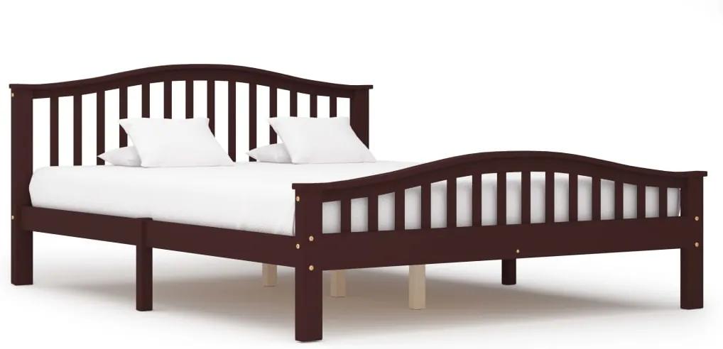 Rám postele Altoona - tmavě hnědý - masivní borové dřevo | 160x200 cm
