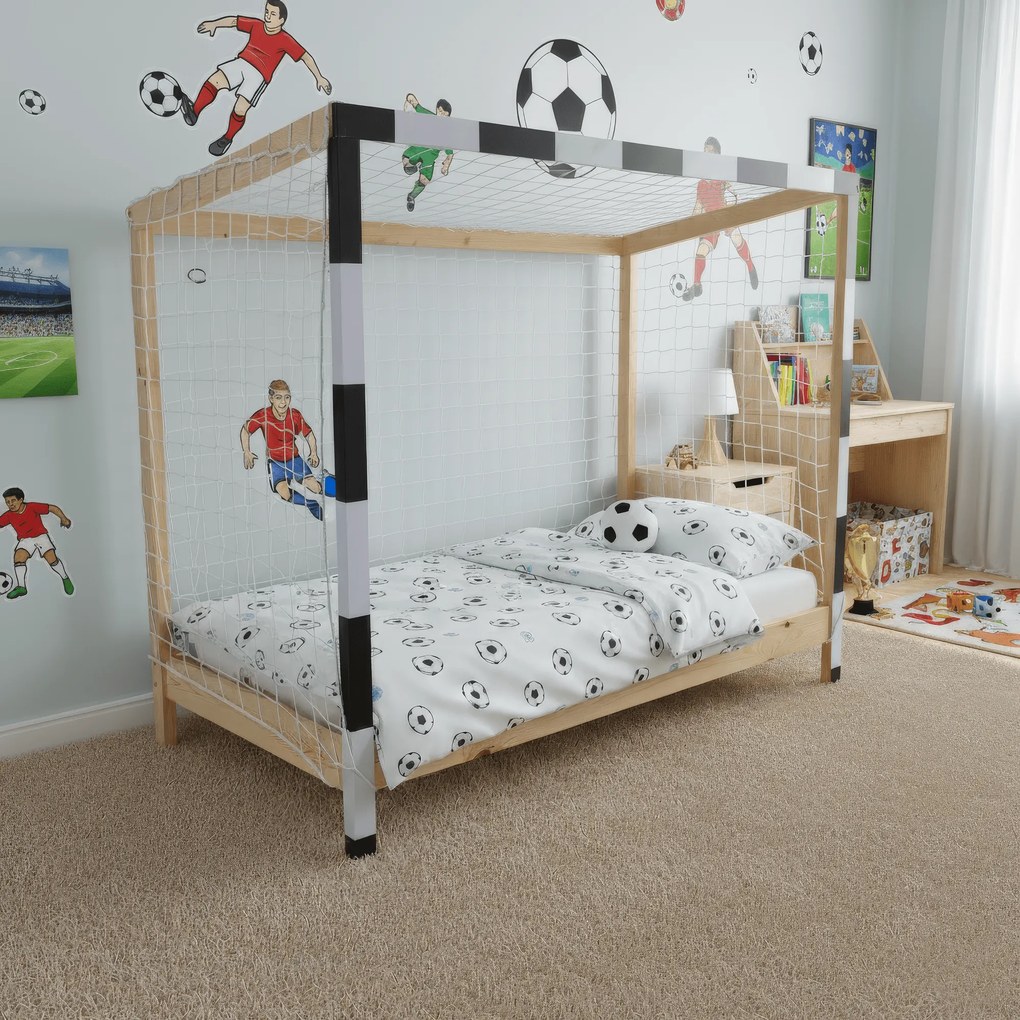 Montessori postel, přírodní/bílá/černá, 90x200, FUTAL