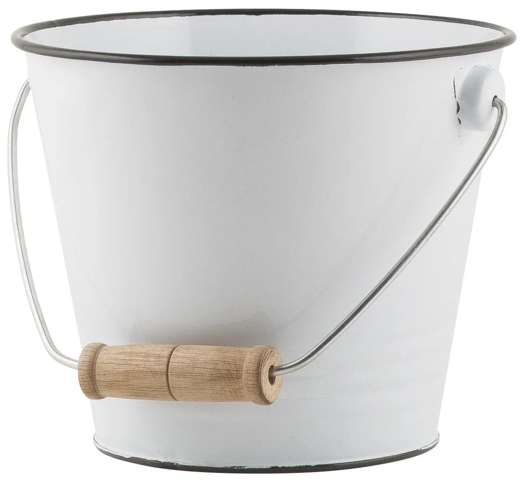 IB LAURSEN Smaltovaný kyblík White, bílá barva, smalt