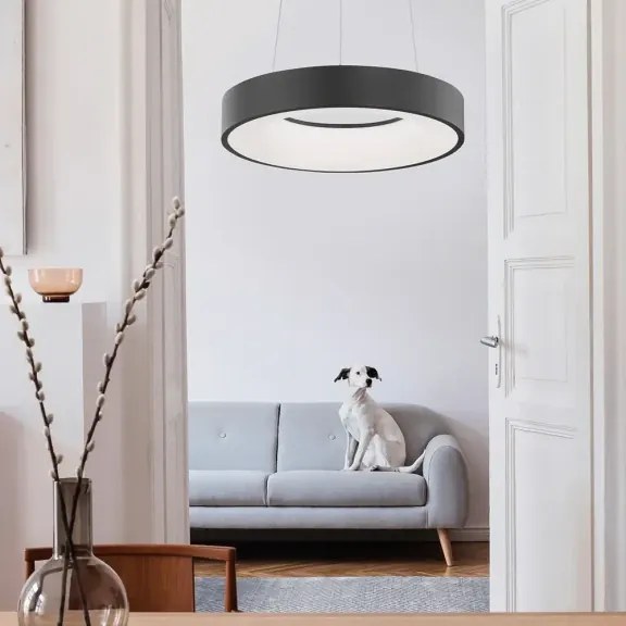 LED lustr Rando Thin 38 3000K černé