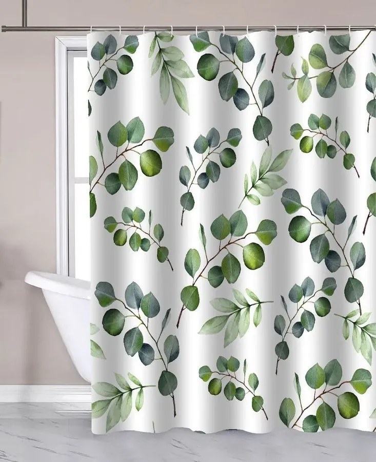 Aqualine Sprchový závěs 180x180cm, polyester, eucalyptus ZP015