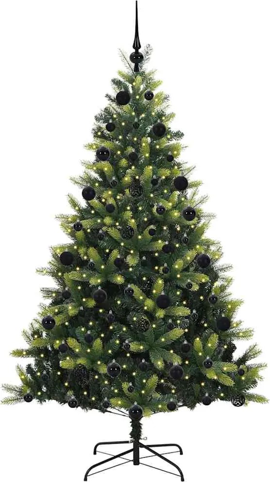 Umělý skládací vánoční stromeček 300 LED Zelená 210 cm PVC a PE 3396001