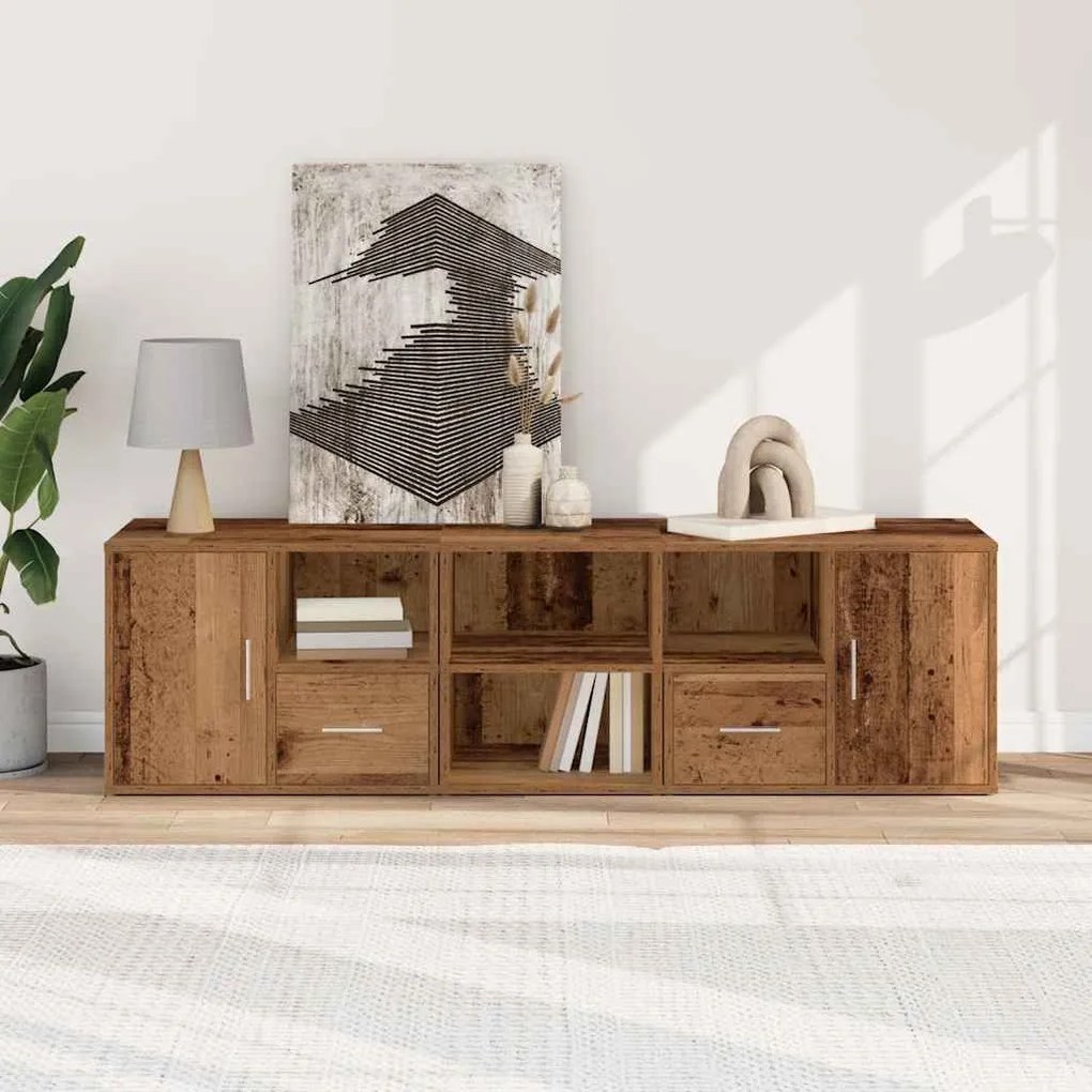 Rohová skříňka old wood 160 x 40 x 45 cm kompozitní dřevo 3307826