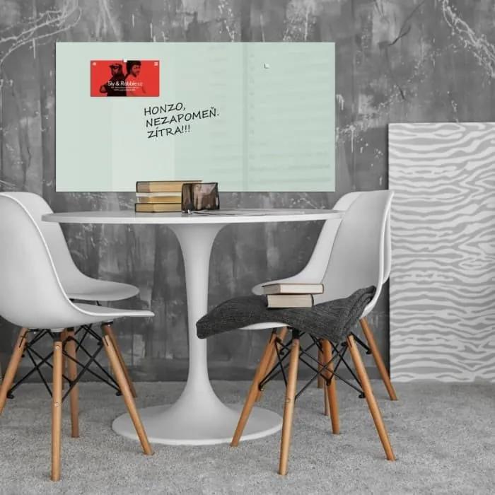 Bílá satinová skleněná pracovní a kancelářská tabule Smatab® - 120 × 180 cm