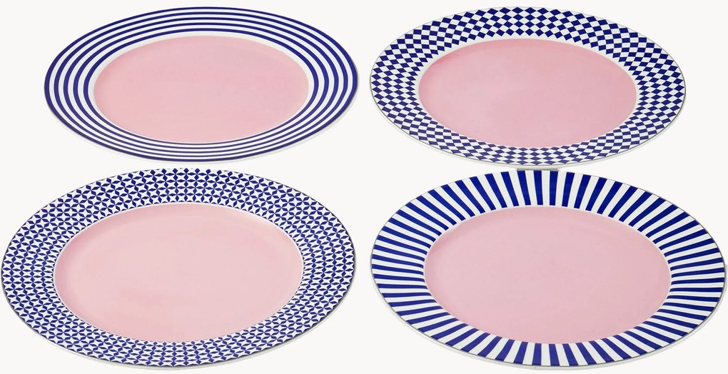 Sada porcelánových mělkých talířů Aunty, 4 díly