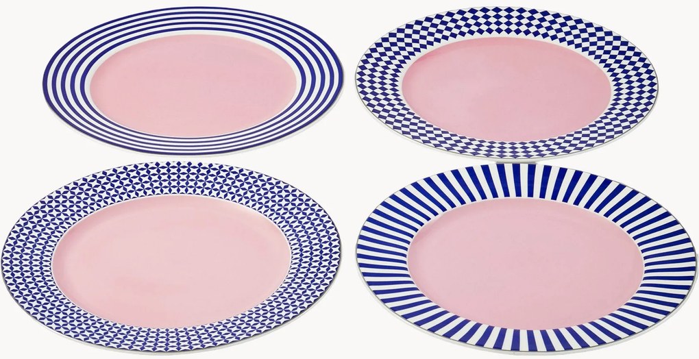 Sada porcelánových mělkých talířů Aunty, 4 díly