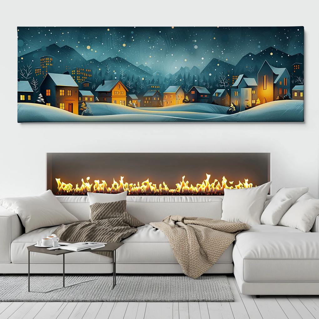 Obraz na plátně - Chladný večer v Aspenu FeelHappy.cz Velikost obrazu: 150 x 50 cm