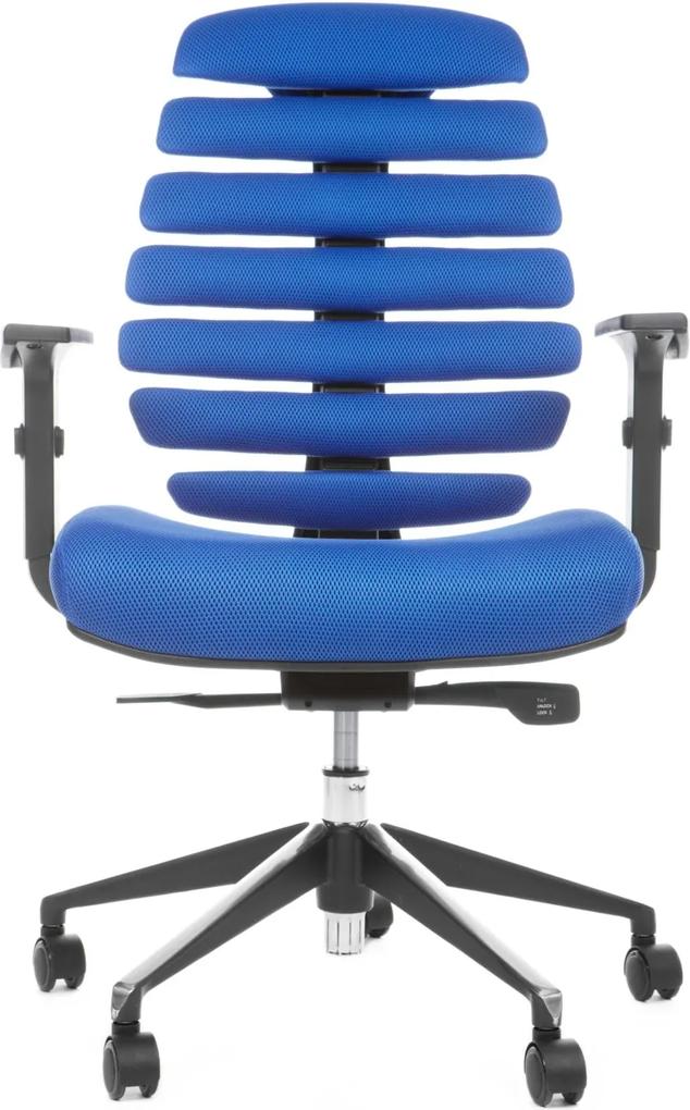 MERCURY židle FISH BONES černý plast,modrá látka TW10