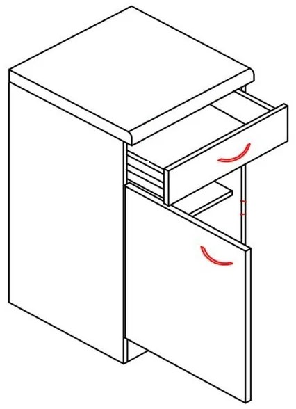 Dolní kuchyňská skříňka Tiago US60, dub san remo/šedá, šířka 60 cm