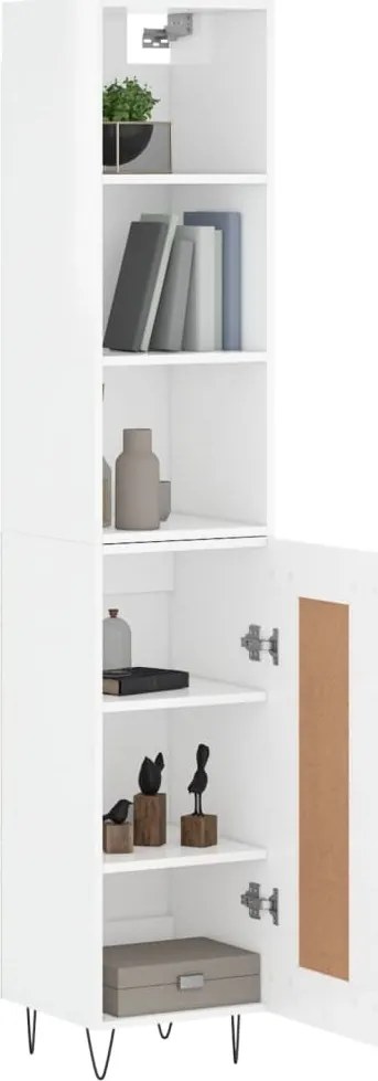 vidaXL Skříň highboard 34,5 x 34 x 180 cm kompozitní dřevo [3190079] Barva: šedá sonoma