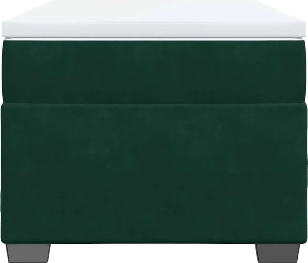 Box spring postel s matrací tmavě zelená 90x190 cm samet 3285254