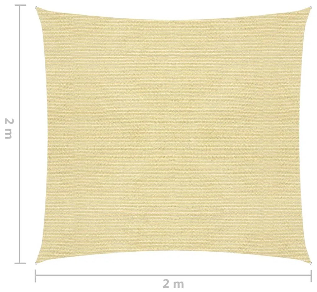 Plachta proti slunci z HDPE čtvercová 2x2 m béžová - Default Title