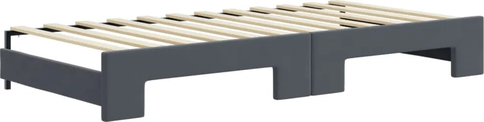 Válenda s přistýlkou a matracemi tmavě šedá 90 x 200 cm samet 3196954