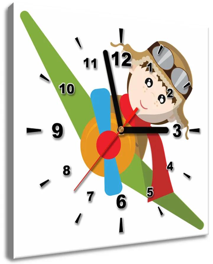 Gario Obraz s hodinami Malý pilot Rozměry: 40 x 40 cm