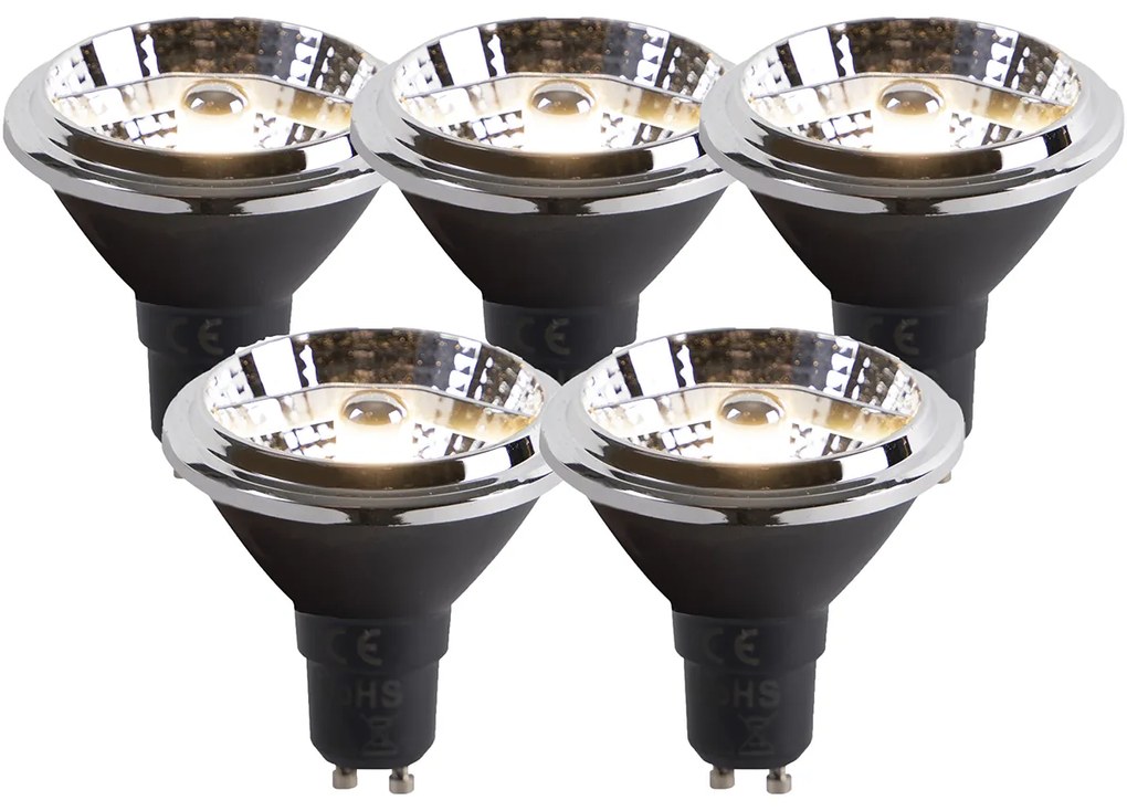Sada 5 LED žárovek GU10 s funkcí stmívání do teplého světla AR70 6W 2000K-3000K