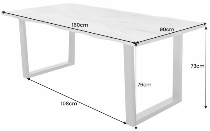 Noble Home Přírodní dubový jídelní stůl Living Edge 160 cm