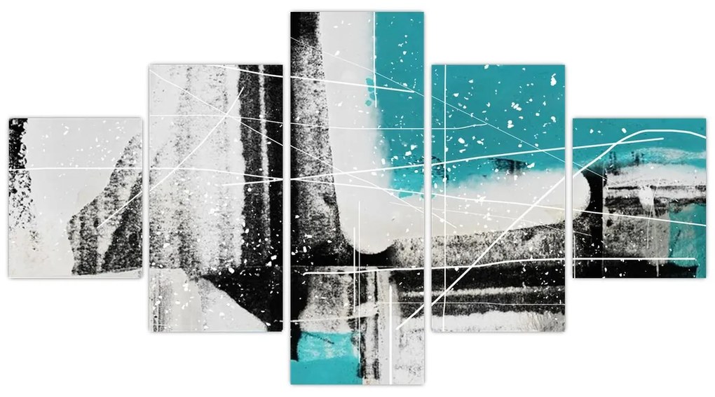 Obraz - Tyrkysová abstrakce (125x70 cm)