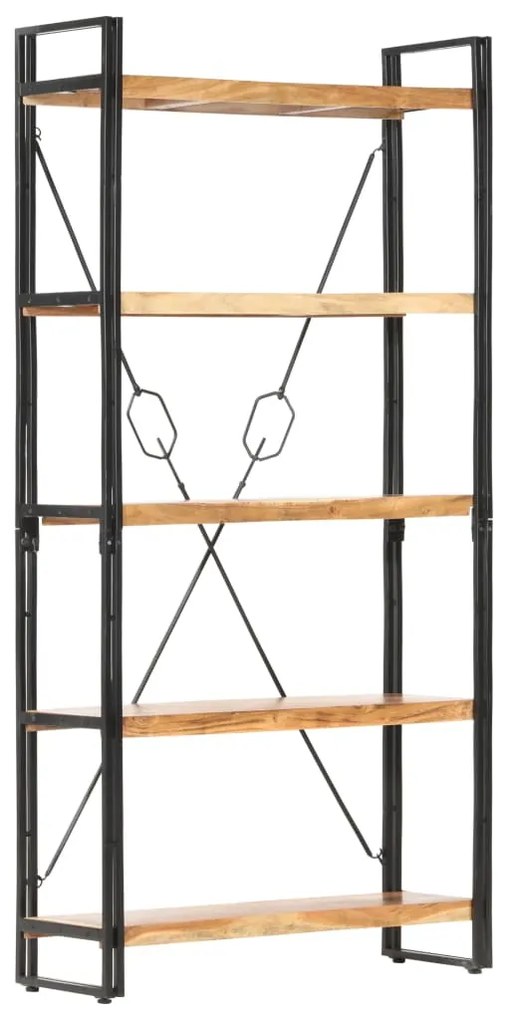 Knihovna s 5 policemi 90x30x180 cm masivní akáciové dřevo