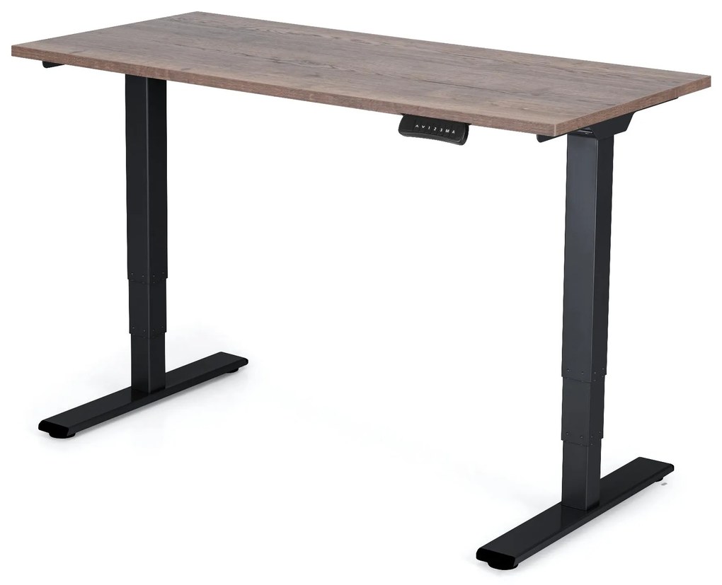 Polohovatelný stůl Liftor 3segmentové nohy černé,  deska 1380 x 650 x 25 mm dub halifax cínový