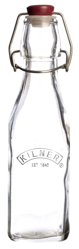 Kilner Clip Top skleněná láhev s klipem, hranatá, 0,25 l, 0025.470