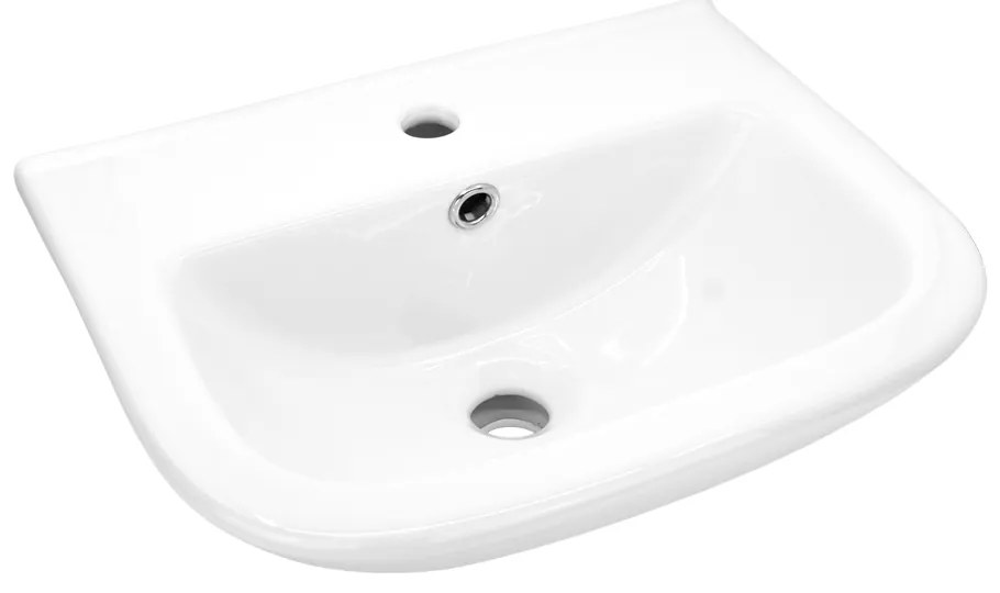 Mereo keramické umyvadlo 44 cm s otvorem pro baterii s přepadem bílá VSD44U