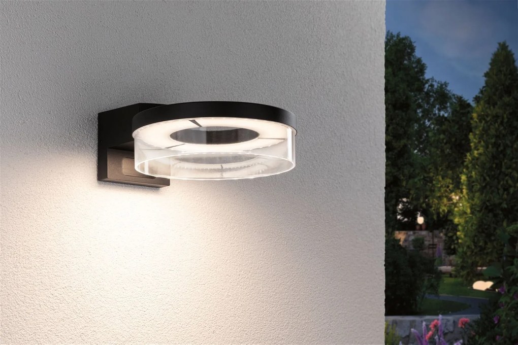P 93111 LED venkovní nástěnné svítidlo Capea pohybové čidlo IP44 231mm 3000K 8 / 1x1,2W 230V antracit hliník - PAULMANN