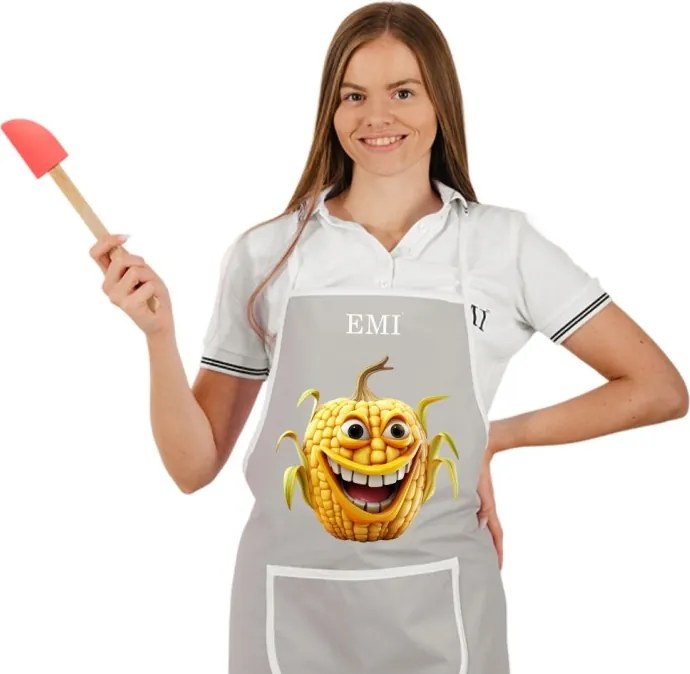 Kuchyňská zástěra Corny EMI, šedá
