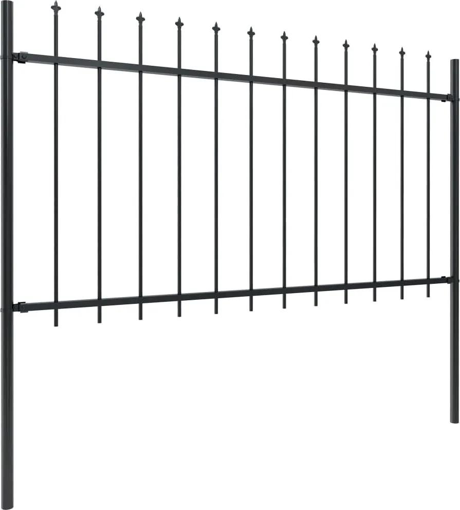 vidaXL Zahradní plot s hroty ocel 6,8 x 1 m černý [277614]