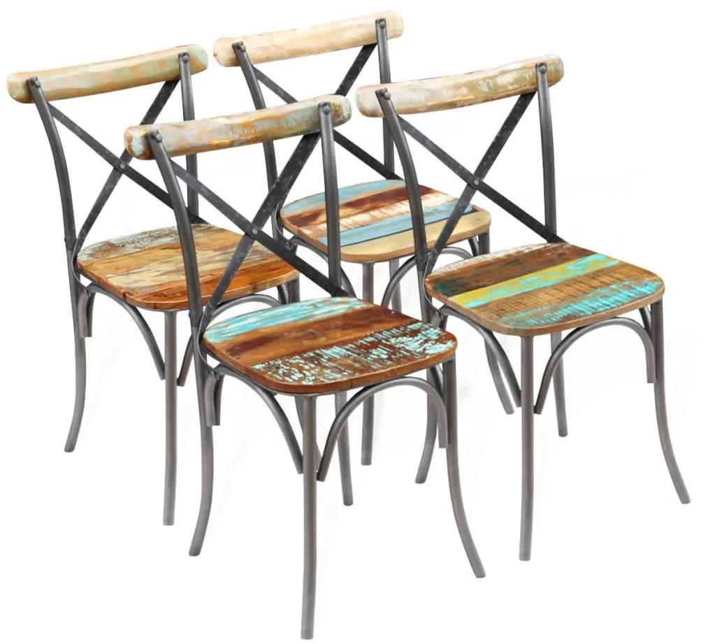 274395 vidaXL Jídelní židle 4 ks masivní recyklované dřevo