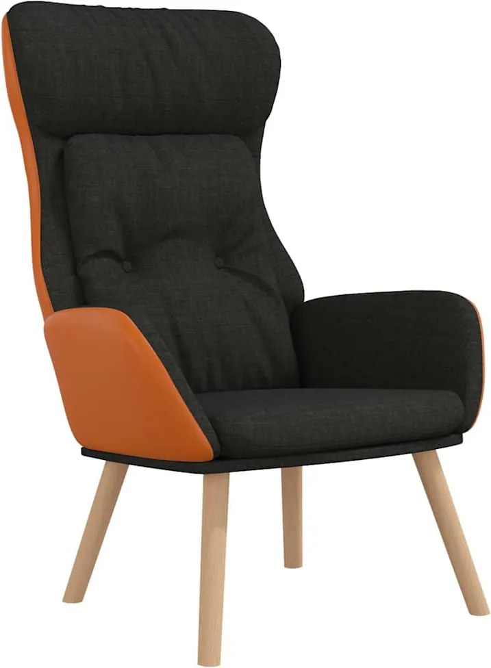 Relaxační křeslo černé textil a PVC 341307
