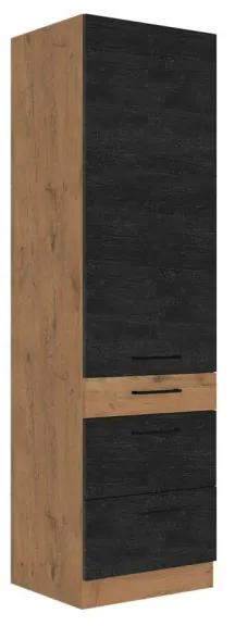 Kuchyňská skříňka se zásuvkami Woodline 60 DKS-210 3S 1F, Barva: Dub lancelot / matera